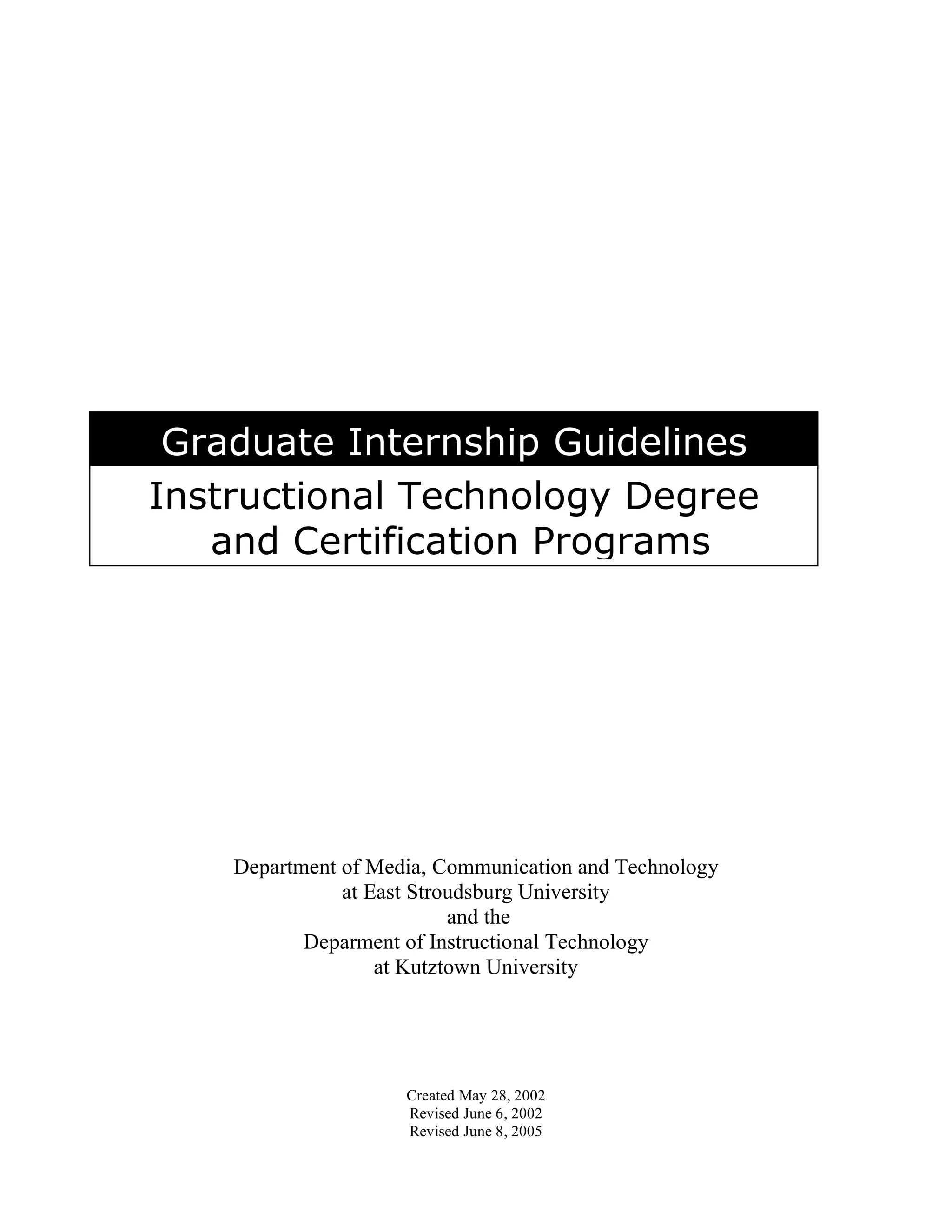 Internship Guidelines6 6 05 | PDF