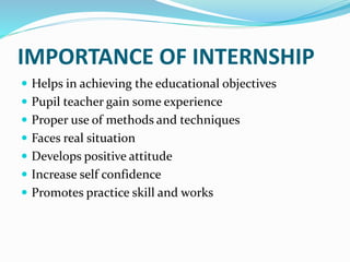 Internship in teaching | PPTX | Undergraduate Education | College Education