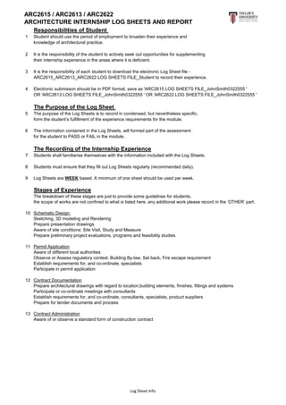 Internship log sheets | PDF