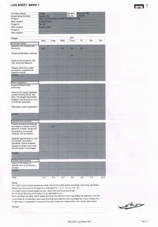 Internship log sheets | PDF