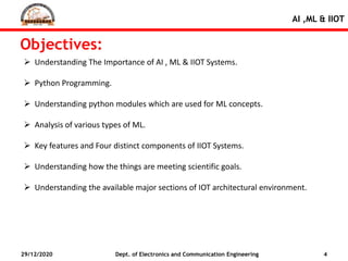 Internship report on AI , ML & IIOT and project responses | PPTX