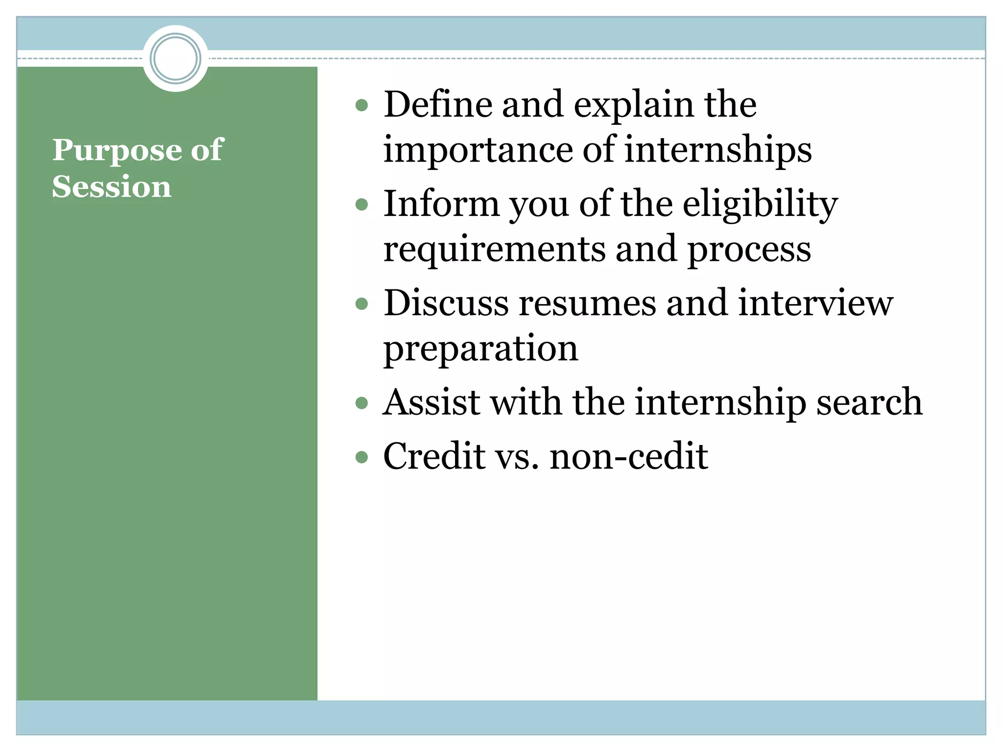 Internship Orientation | PPTX