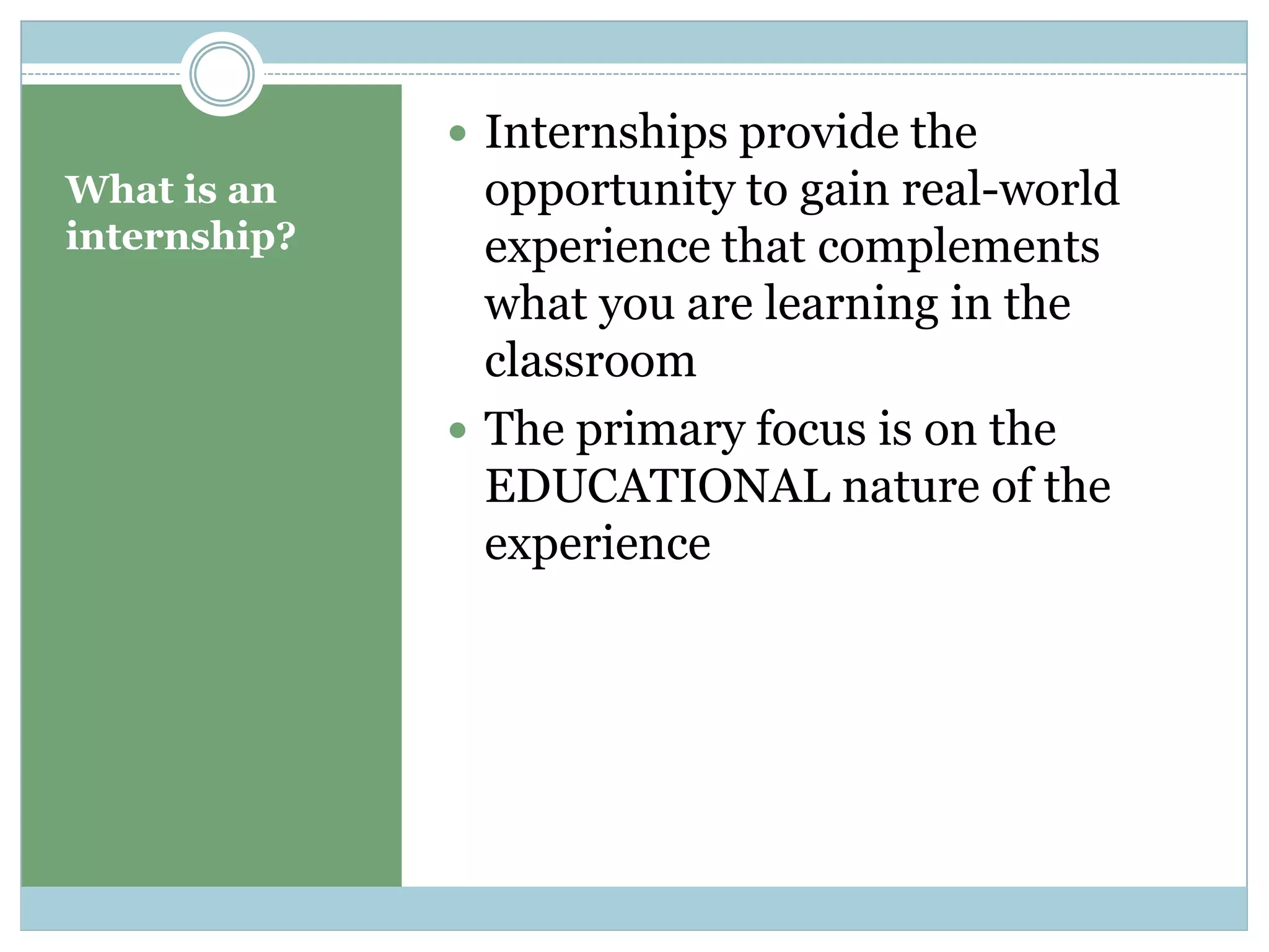 Internship Orientation | PPTX
