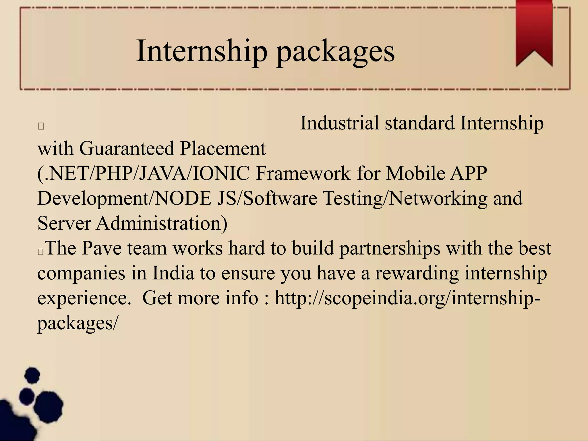 Internship packages | PPT