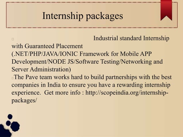 Internship packages | PPT