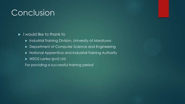 Internship Period - Presentation at IESL | PPTX