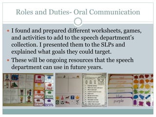 Speech Therapy Internship PowerPoint | PPTX