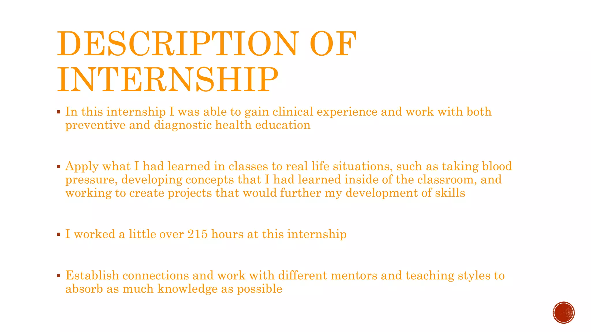 Internship powerpoint | PPT