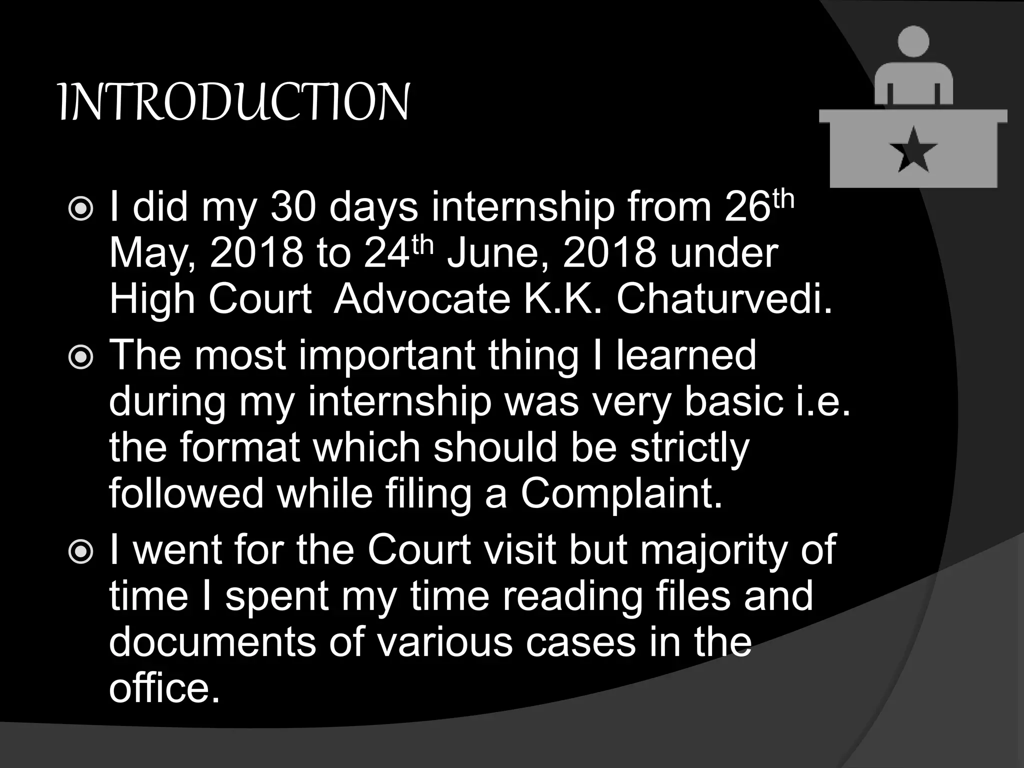Legal Internship ppt | PPTX