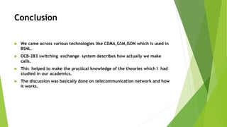 Internship ppt on bsnl | PPTX