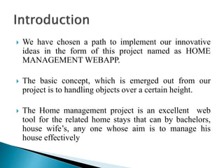 Home management WebApp presentation | PPT
