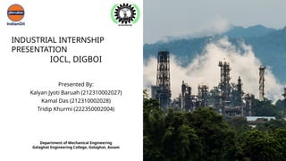 internship ppt at digboi oil refinery Assam | PPTX