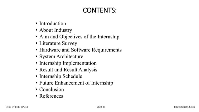 Internship PPT Format.pptx | Undergraduate Education | College Education