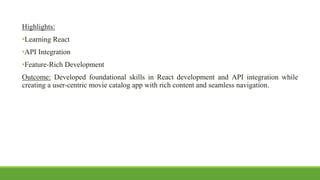 Internship ppt.pptx shopify store, React app | PPTX | Web Development ...