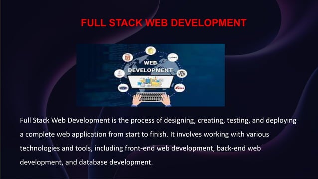 Internship full stack developer ppt report .pptx | Web Design and HTML | Internet