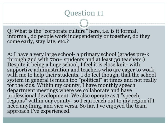 Speech-Language Pathologist Interview | PPTX | Resume Writing and ...