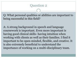 Speech-Language Pathologist Interview | PPTX | Resume Writing and ...