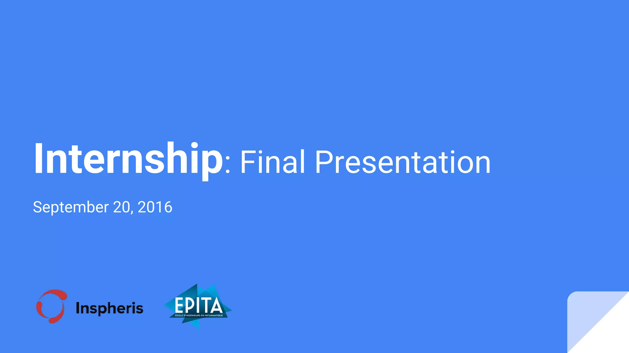 Final Internship presentation | PDF