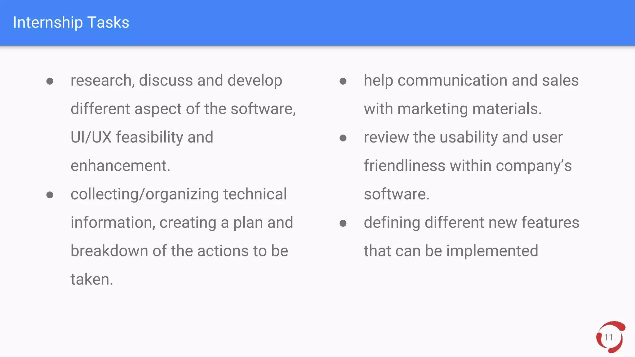 Final Internship presentation | PDF