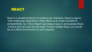 INTERNSHIP PRESENTATION.pptx | Web Development | Internet