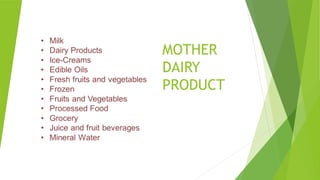 R&D internship Mother Dairy Presentation | PPTX