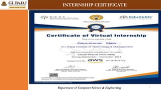 cloud virtual internship presentation of glbitm | PPTX