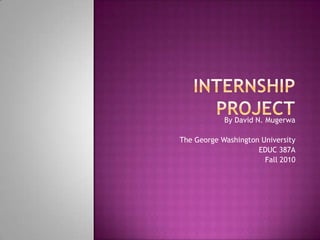 Internship Project Power Point Presentation | PPTX