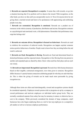 Internship project - The effects of Rewards and Recognition on ...