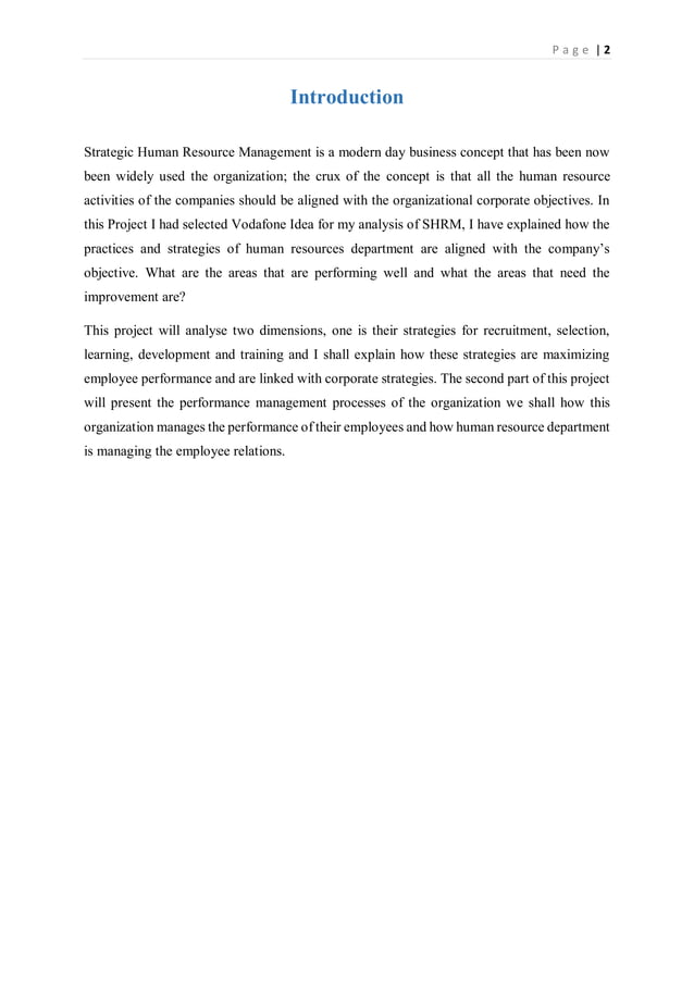 Internship project - SHRM | PDF