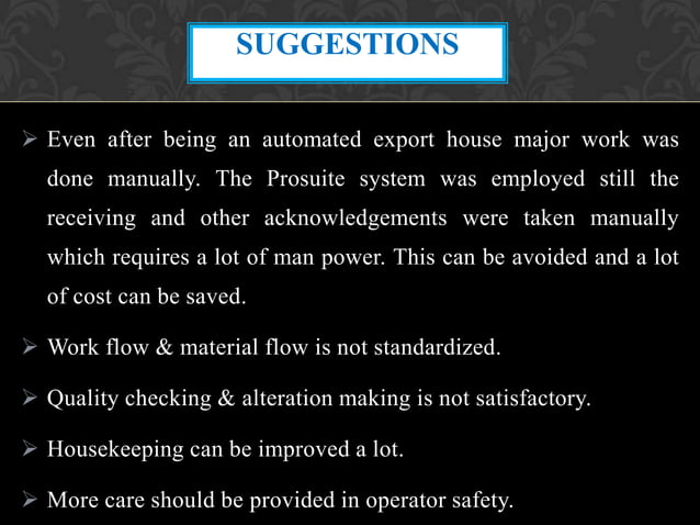 Mapping the process flowchart and documentation in an export house ...
