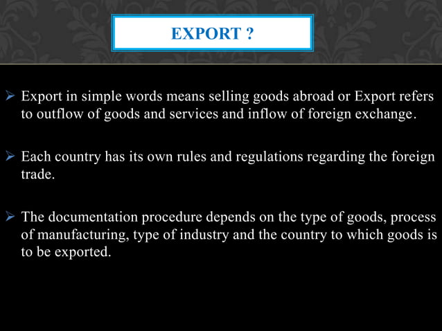 Mapping the process flowchart and documentation in an export house ...