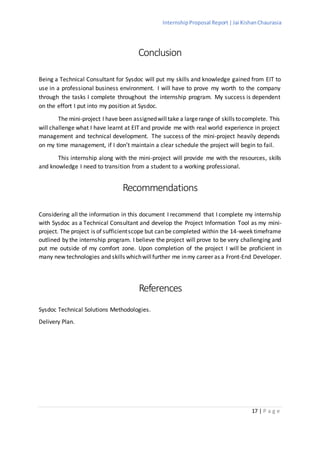 Internship project proposal report | DOCX
