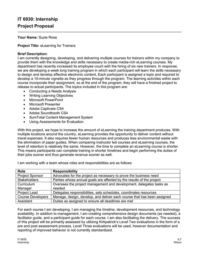 Internship Project Proposal | PDF