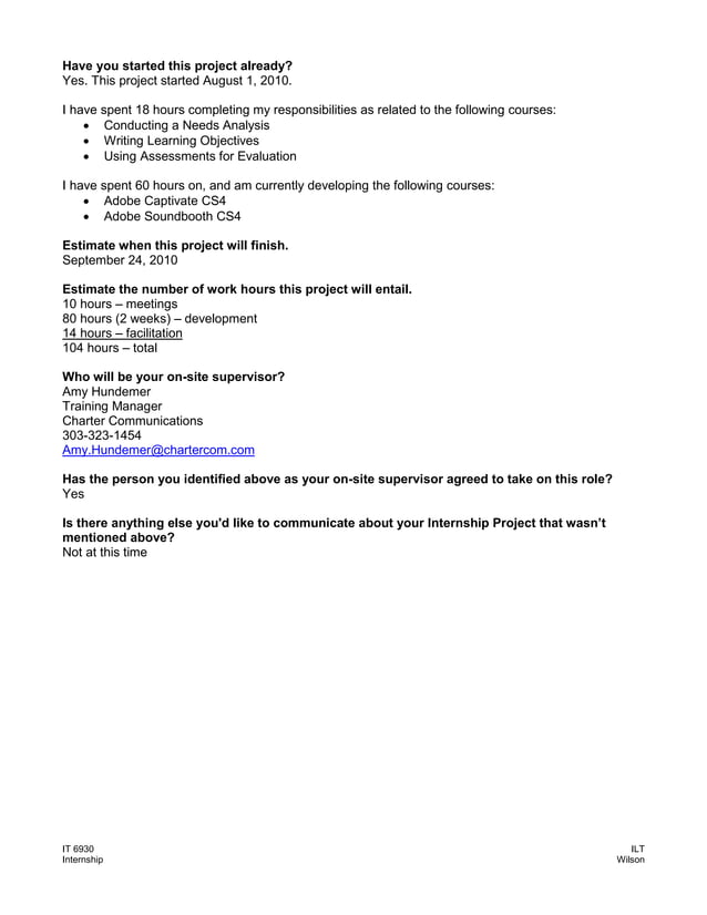 Internship Project Proposal | PDF