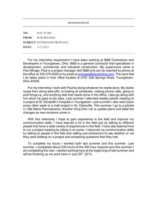 Internship proposal | PDF