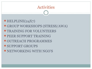 NGO Internship Report - AASRA | PPT