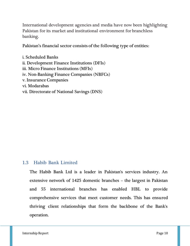 Internship report HBL | DOCX