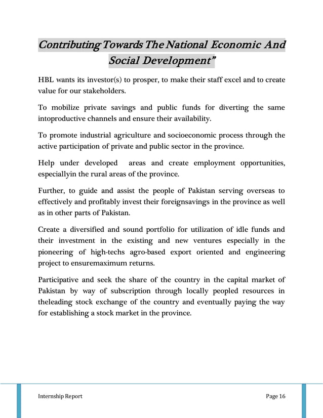 Internship report HBL | DOCX