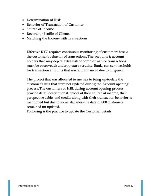 Internship report HBL | DOCX