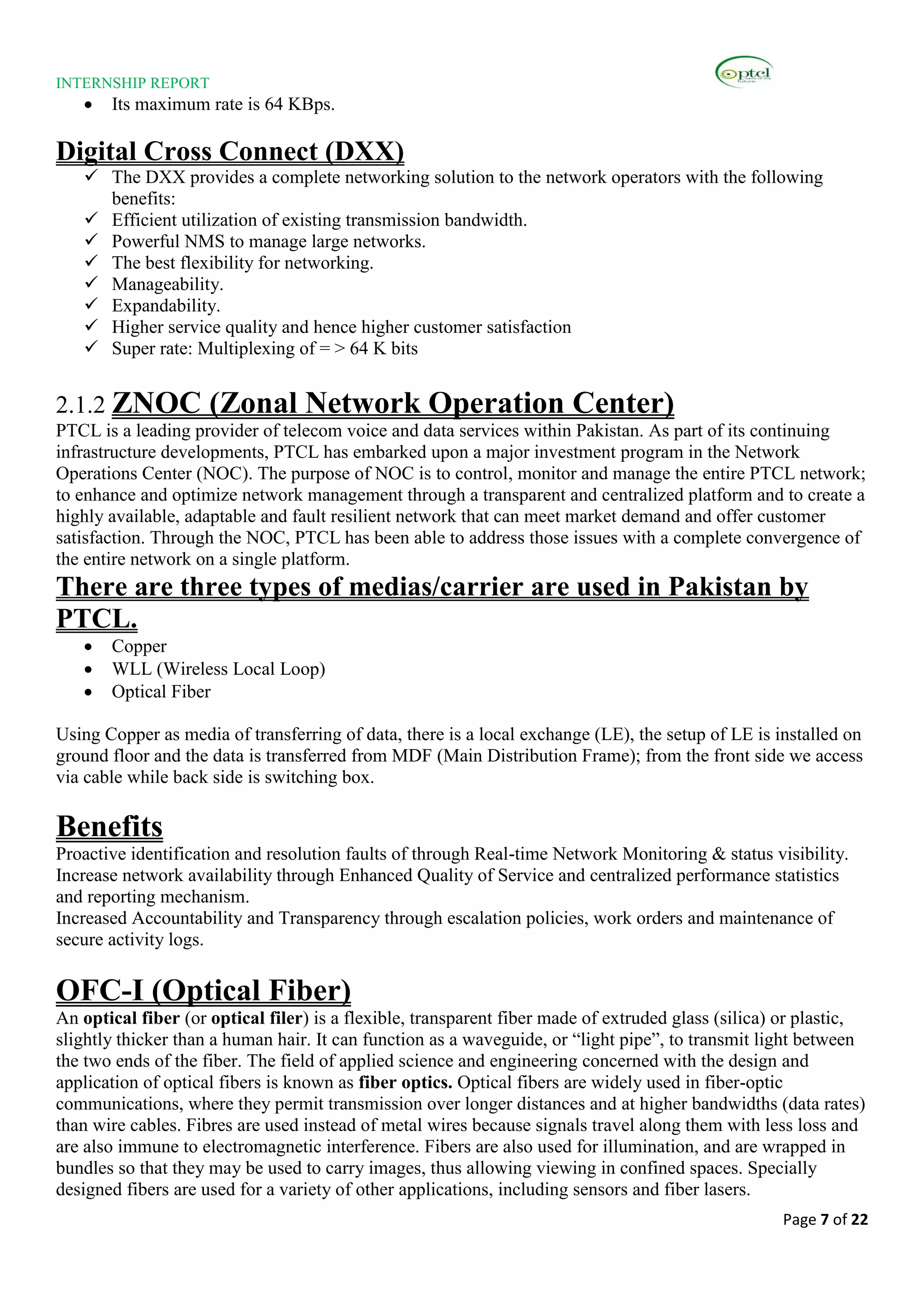 PTCL Six Weeks Internship report | PDF