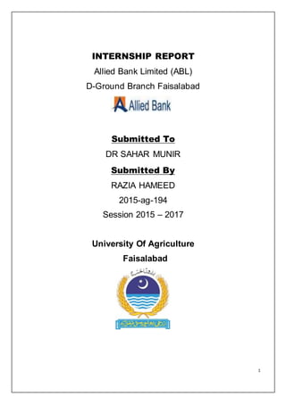 Internship report on ABL | DOCX