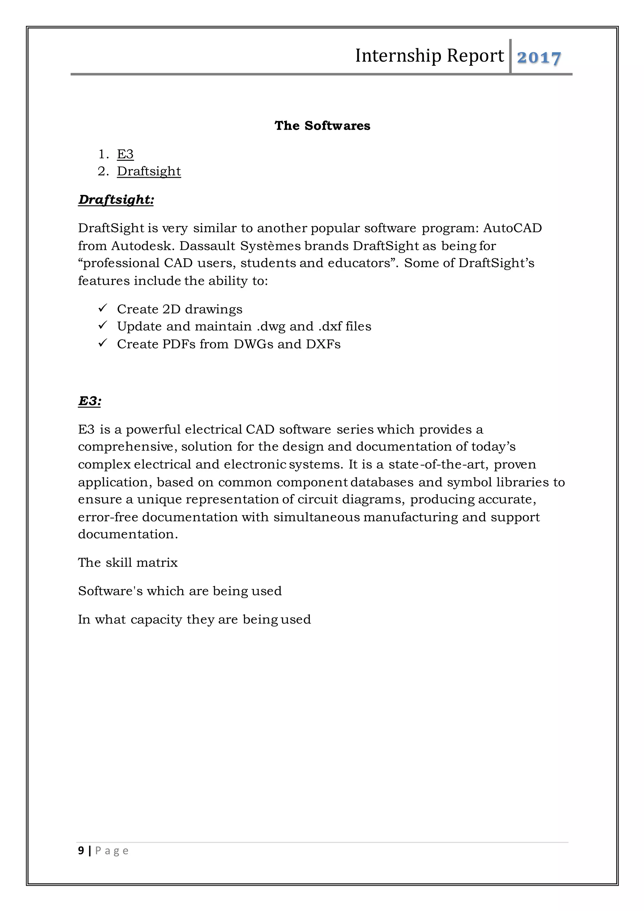 Schneider Electric Internship report | DOCX