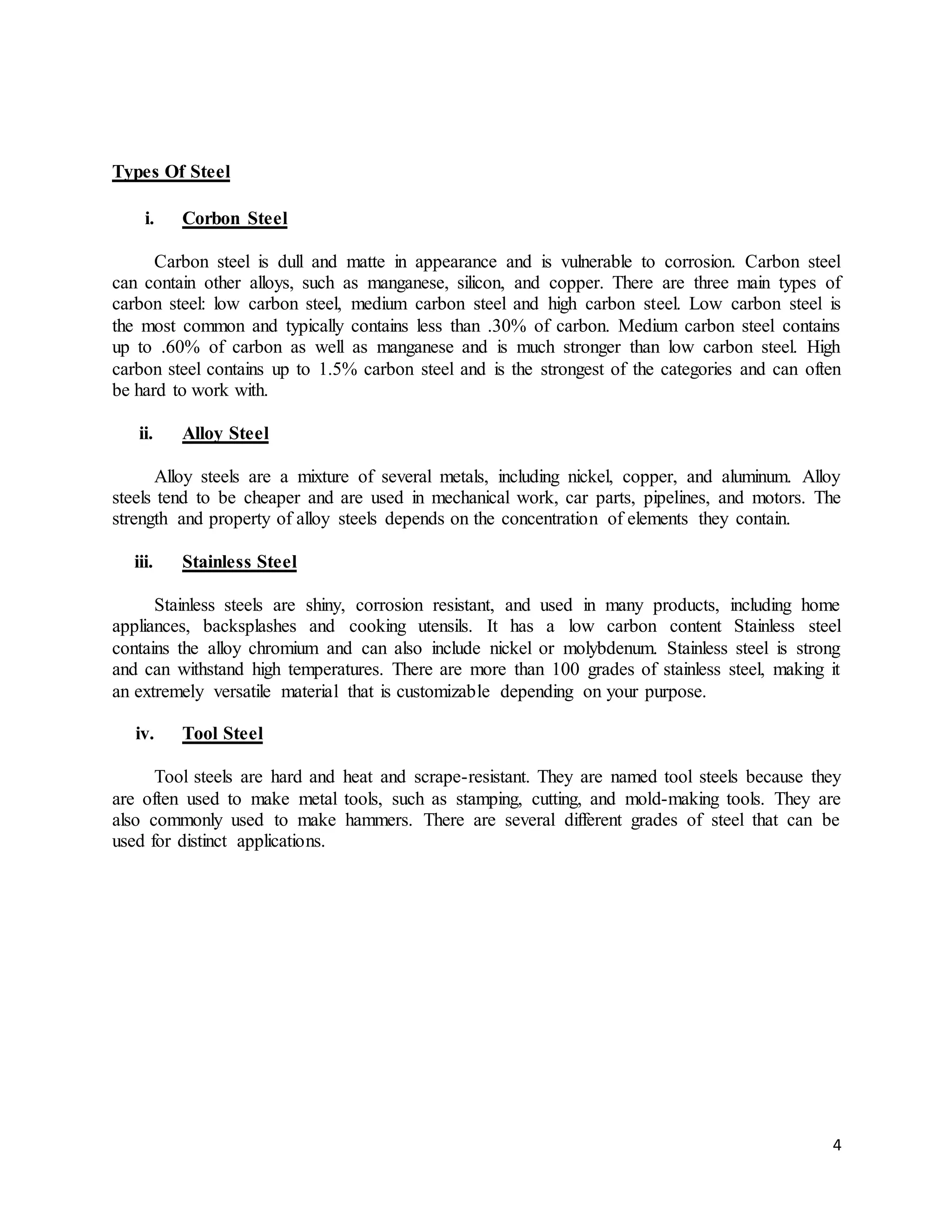 Internship report for Steel Mill ( Moiz Steel Mill ) | DOCX