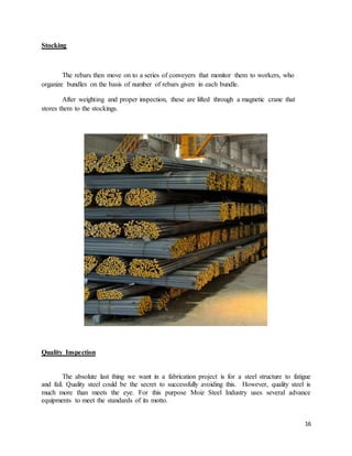 Internship report for Steel Mill ( Moiz Steel Mill ) | DOCX