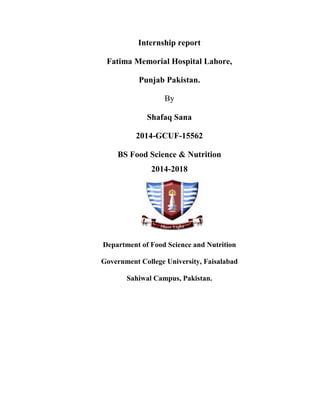 Food science and nutrition internship | PDF