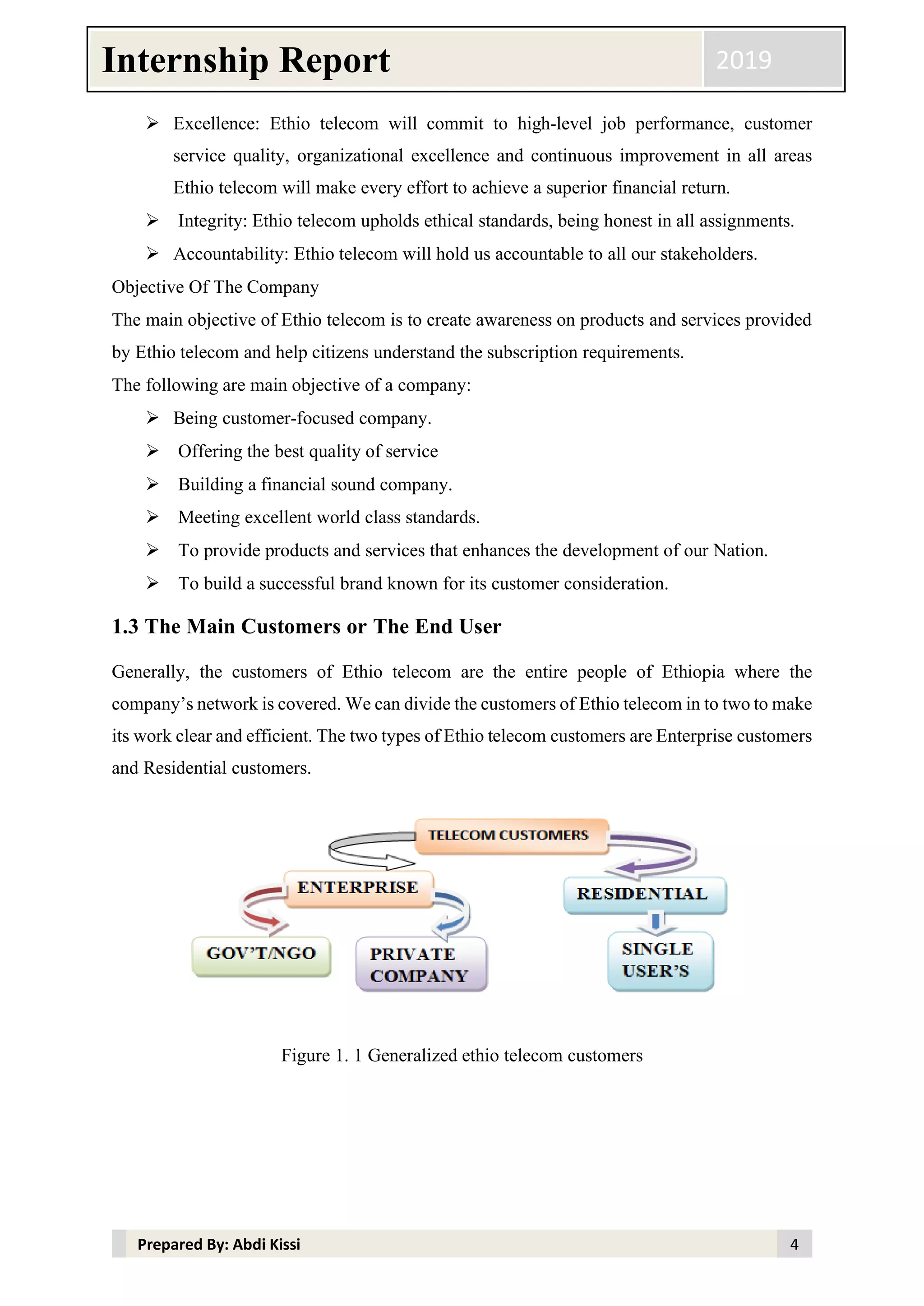 Internship report on ethio telecom,@NAAZ | PDF