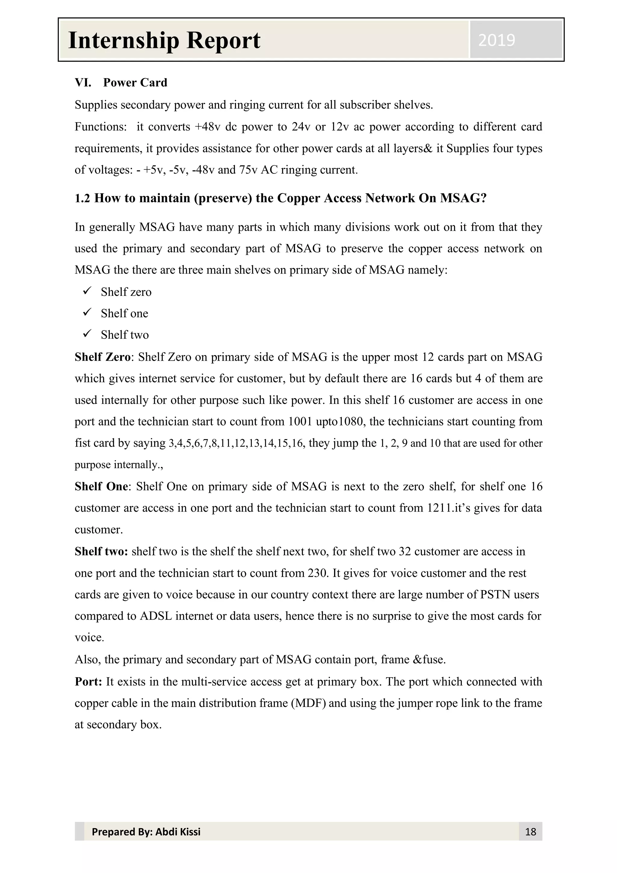 Internship report on ethio telecom,@NAAZ | PDF