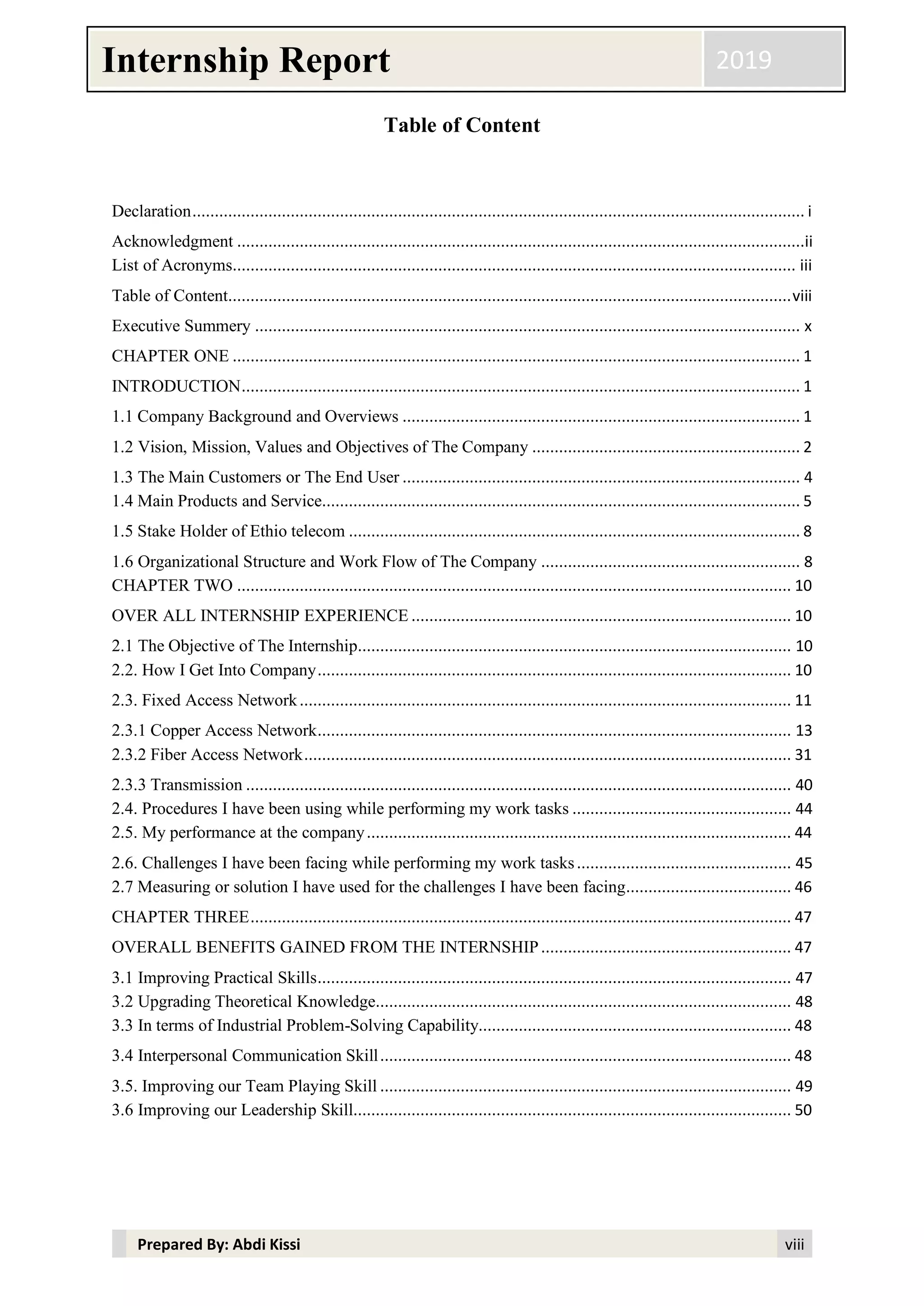 Internship report on ethio telecom,@NAAZ | PDF