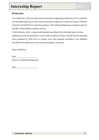 Internship report on ethio telecom,@NAAZ | PDF