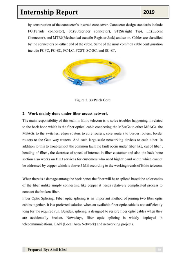 Internship report on ethio telecom,@NAAZ | PDF